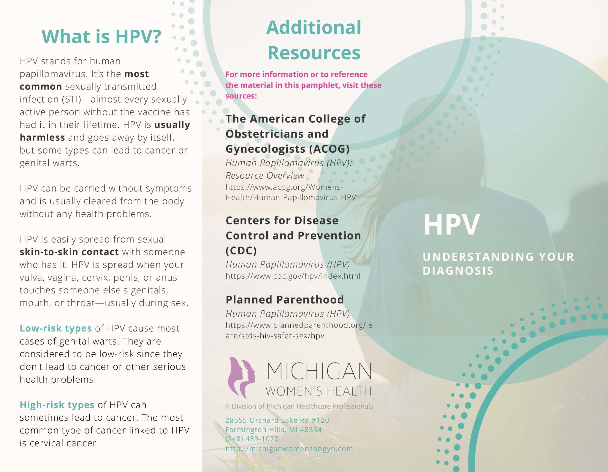 Student Example of Public Health Brochure - Center for Engaged Learning