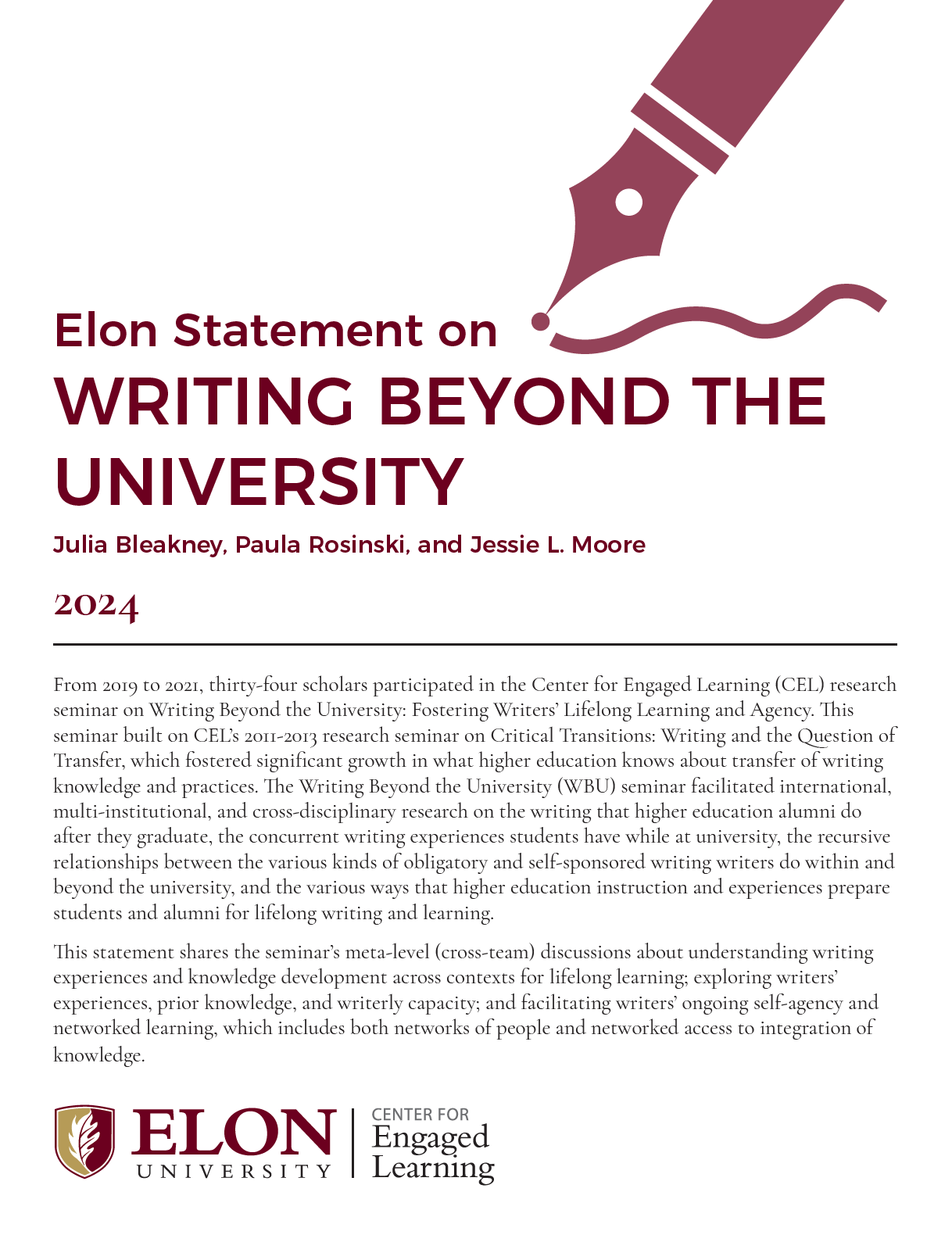 Elon Statement on Writing Beyond the University - Center for Engaged ...